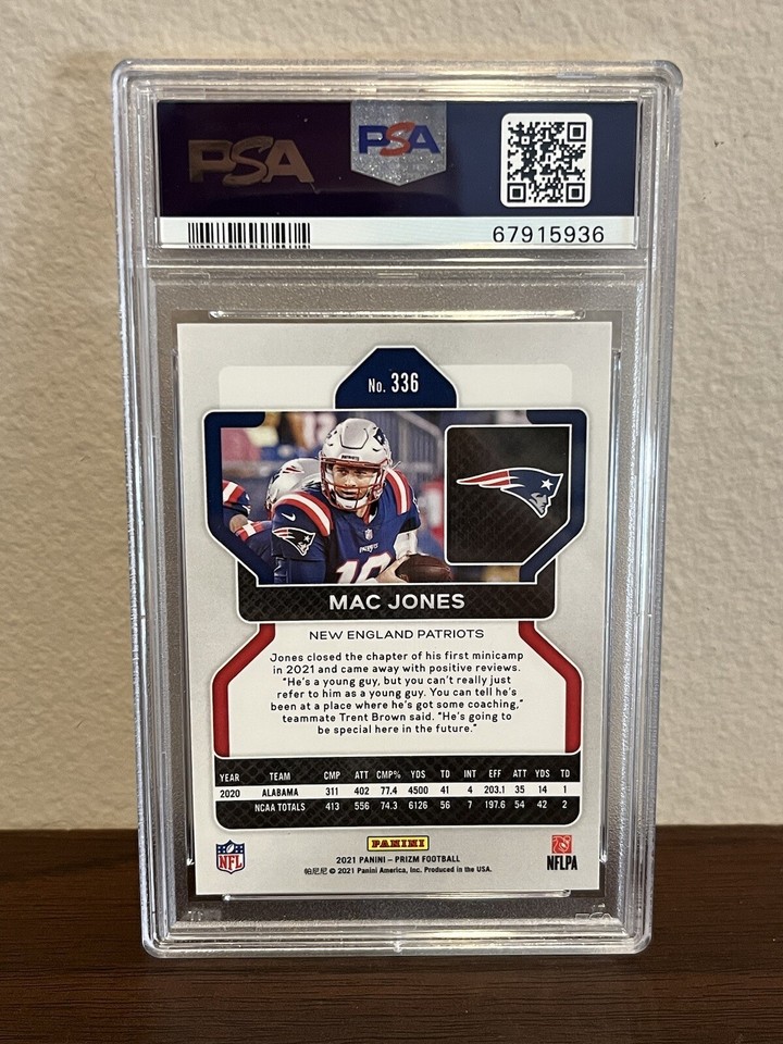 2021 Prizm Mac Jones Rookie Card RC #336 PSA 10 Patriots | eBay
