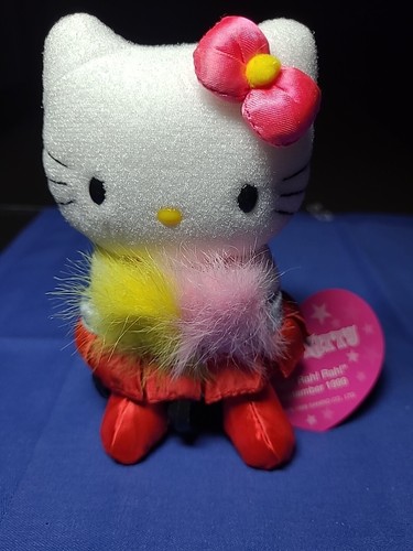 1999 Sanrio HELLO KITTY Rah Rah Rah CHEERLEADER 6" Plush Bean Bag Doll ...