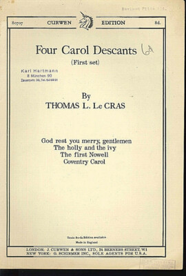 Thomas L. Le Cras ~ Four Carol Descants (First Set) | eBay