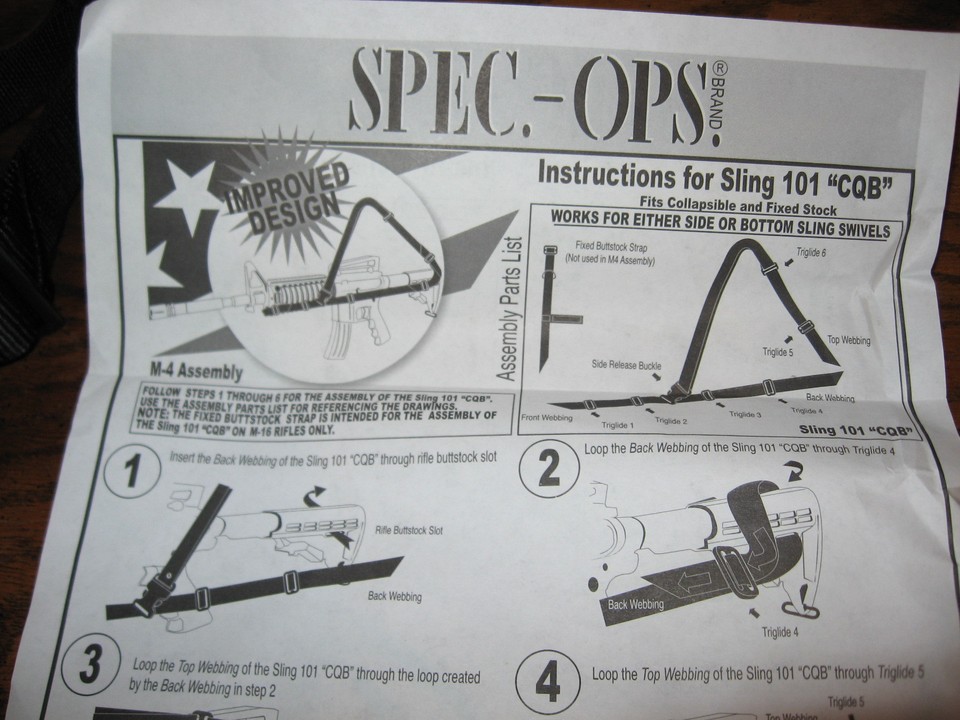 Spec-ops SLING 101 CQB, Universal Combat Fighting Sling 3 point | eBay