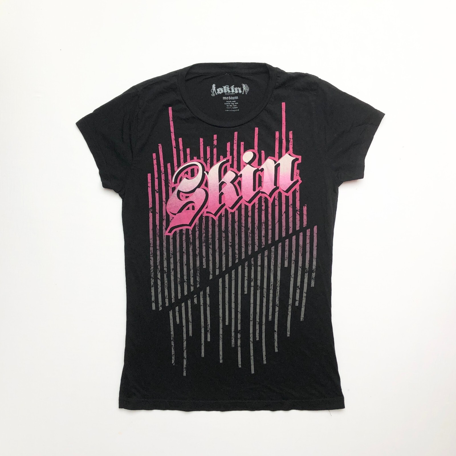 Black Hot Pink SKIN Graphic Crew Neck Emo Goth Mallco… - Gem