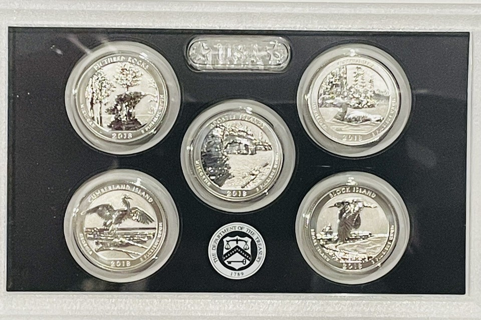 *PARTIAL SET* 7 OF 10 COINS 2018-S SILVER REVERSE PROOF SET 5C+10C+25C ...