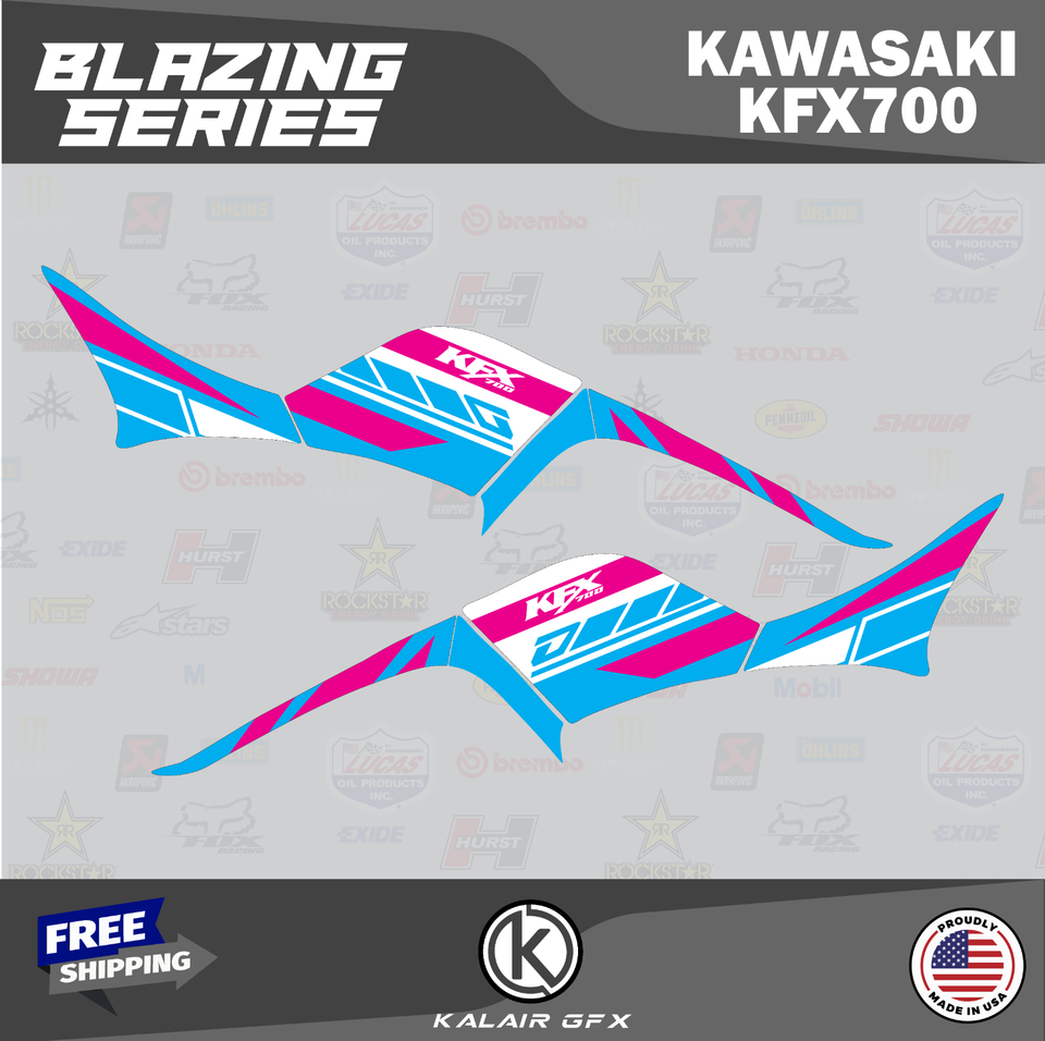 Graphics Kit for KAWASAKI KFX 700 KFX700 Blazing Series - Magenta 16 ...