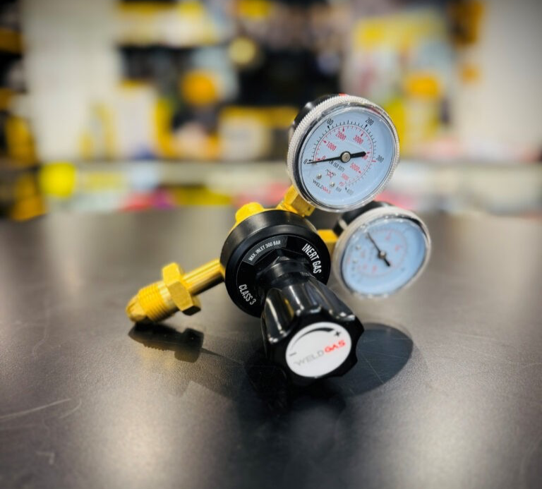 GAS BOTTLE PRESSURE FLOW REGULATOR SINGLE STAGE DUAL GAUGE NITROGEN ...