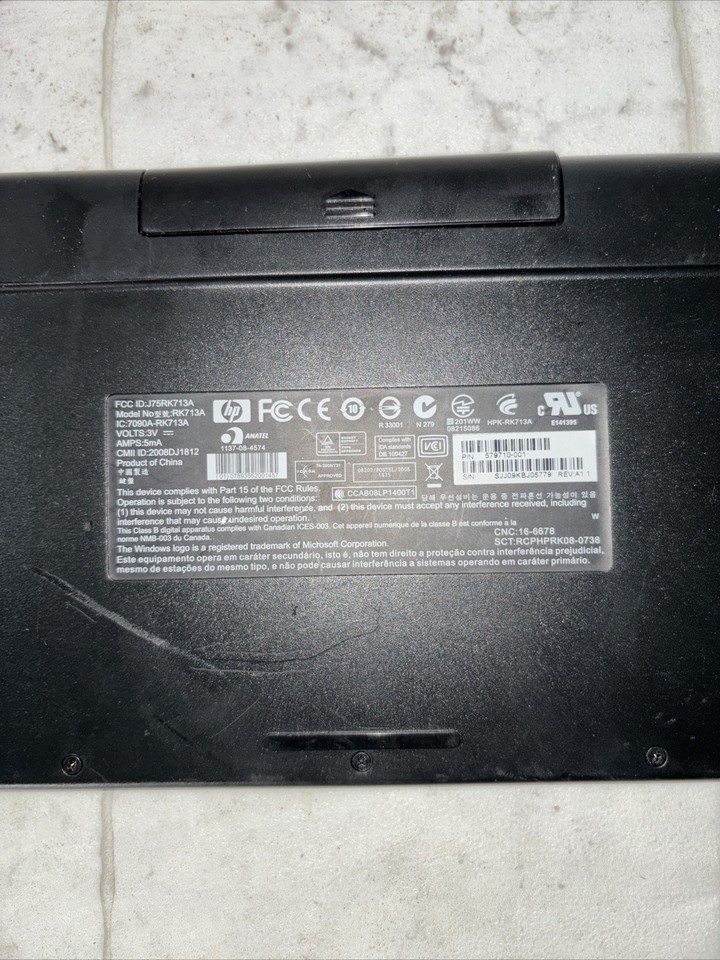 HP Wireless Elite Keyboard RK713A Black (Keyboard Only) No Receiver Or ...