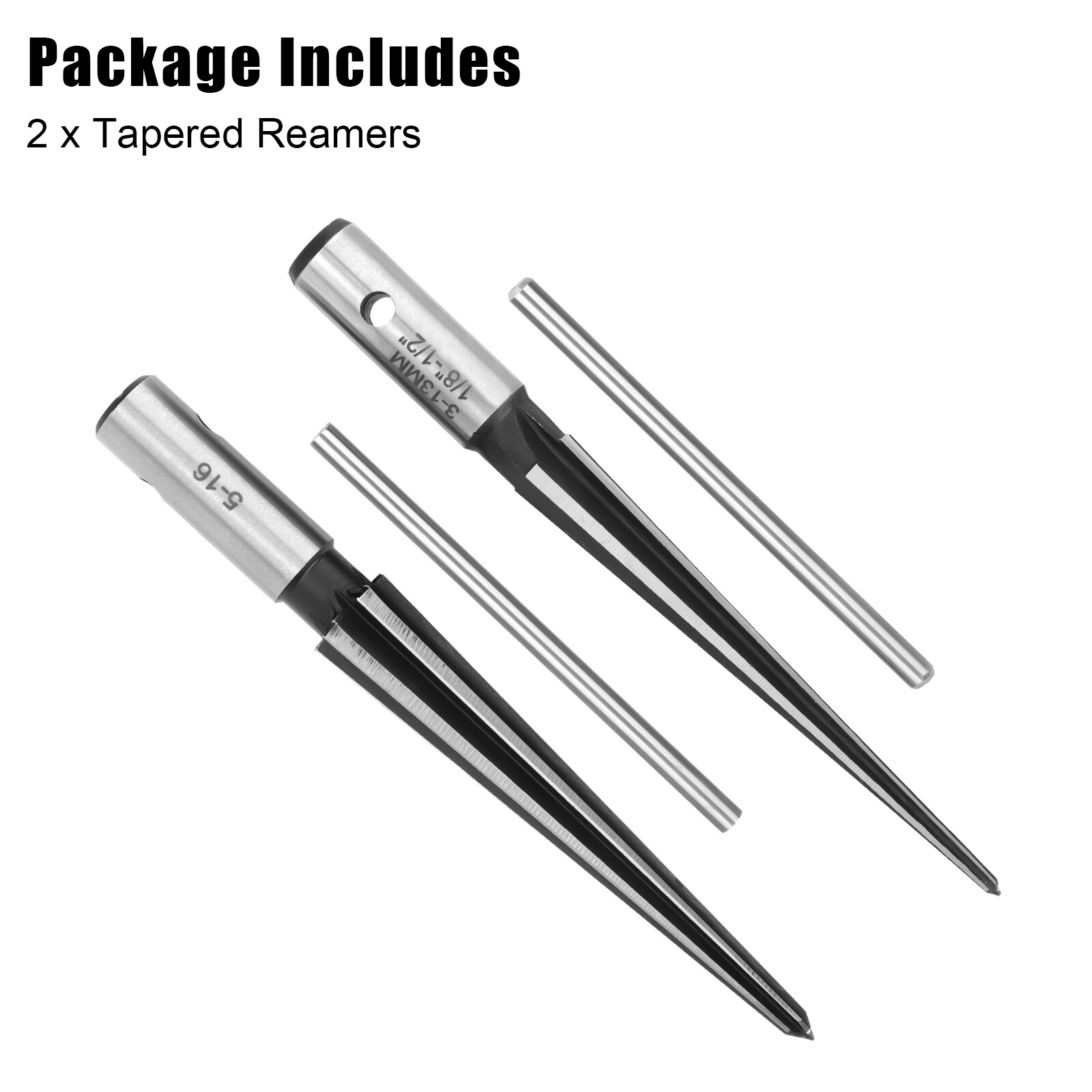 2 pcs Tapered Reamers T Handle 5 Fluted Chamfer Bridge Pin Hole Hand ...
