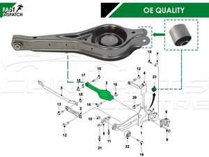 FOR FORD MONDEO ESTATE REAR SUSPENSION CONTROL TRAILING WISHBONE ARM ...