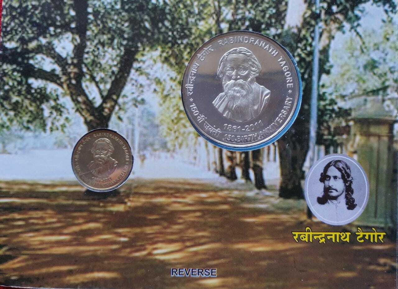 2011 RABINDRANATH TAGORE SILVER UNC SET OF 150 RUPEES AND 5 RUPES | eBay