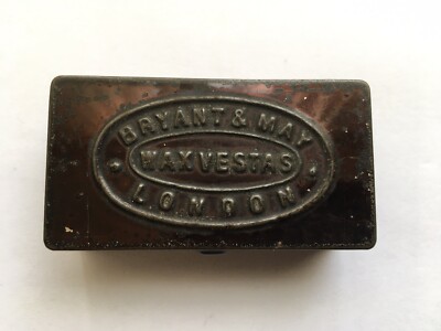 C1880s VINTAGE BRYANT&MAY WAX VESTAS LONDON LAQUERED TIN VESTA | eBay UK