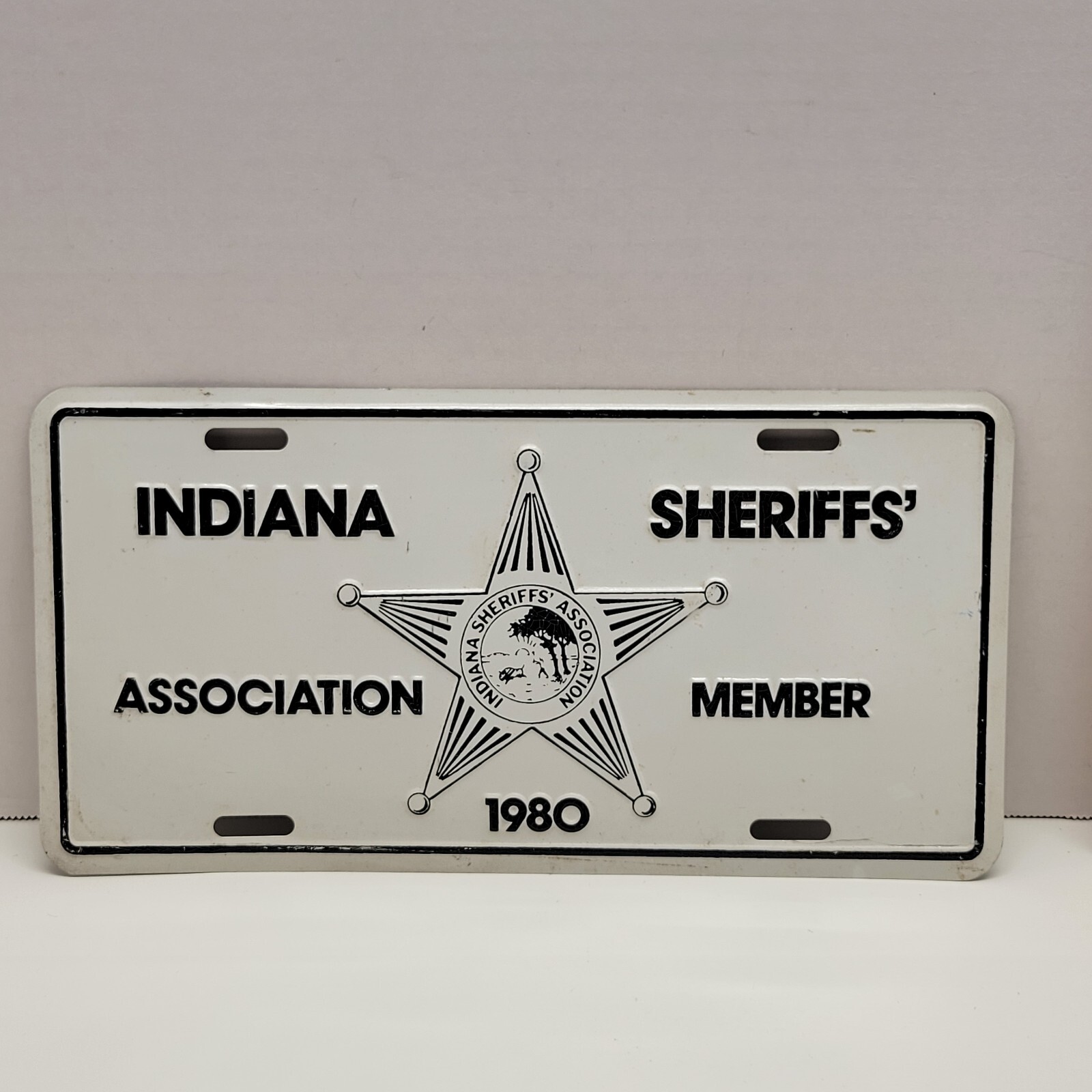 VTG Indiana Sheriffs Association Member 1980 Front Booster License ...