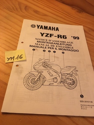 Yamaha Yzf-R6 1999 R6 Instruction Preparation Setup Manual Assembly ...