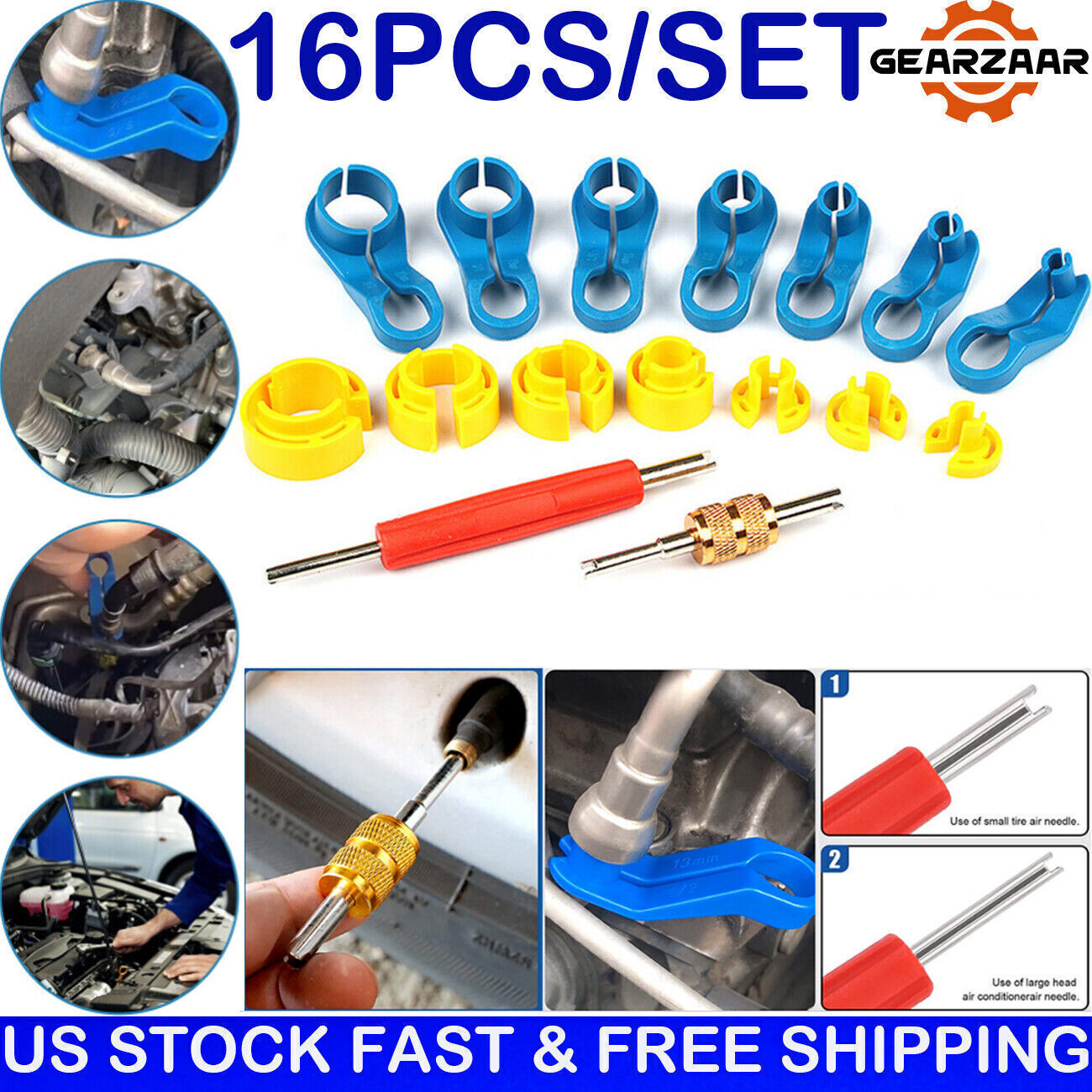 16pc/Set A/C Fuel Line Compressor Pipe Clip Quick Joint Disconnect ...