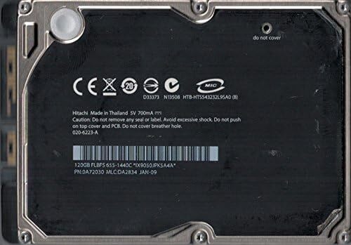 HTS543232L9SA0 P/N: 0A72030 MLC: DA2834 MAC 655-1440C Hitachi 120GB | eBay