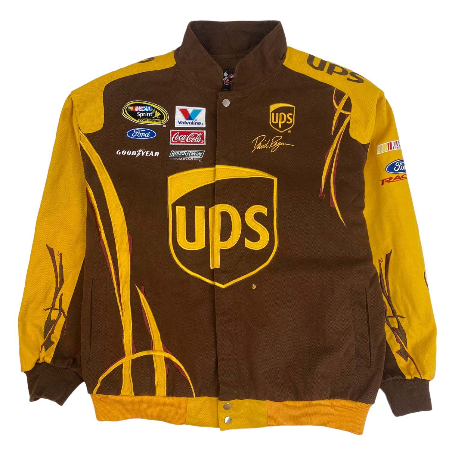 Vintage NASCAR UPS Racing Jacket Brown - Gem