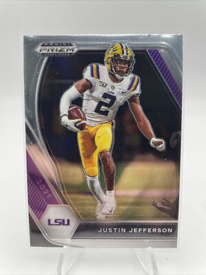 2021 Panini Prizm Draft Picks Justin Jefferson Silver Prizm #56 LSU ...