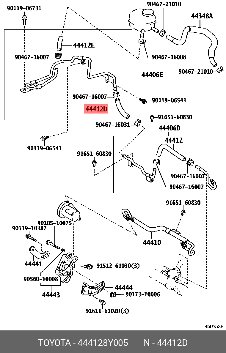 Genuine OE hose, return, no.1, 444128Y005 for TOYOTA 44412-8Y005 | eBay