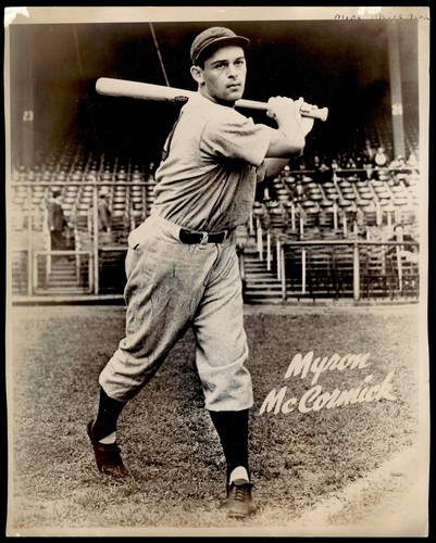 MYRON "MIKE" MCCORMICK AUTOGRAPHED 8"X10" B&W PICTURE CINCINNATI REDS ...