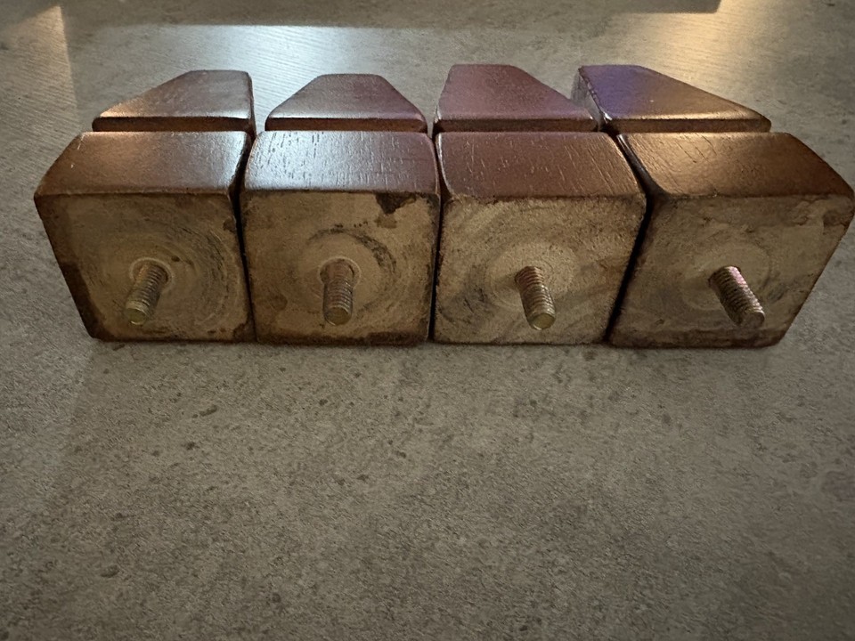 VTG-MCM Wooden Tapered Furniture Legs Set Of 4–5” tall-fits 1/4” thread ...