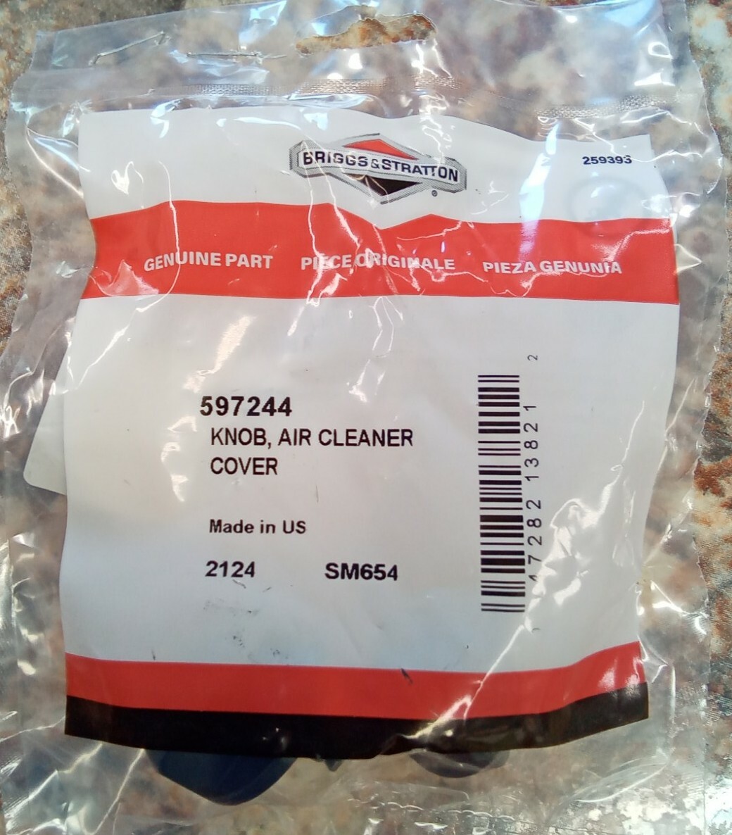 2 New Genuine OEM Briggs & Stratton 597244 Air Cleaner Cap Knob for ...