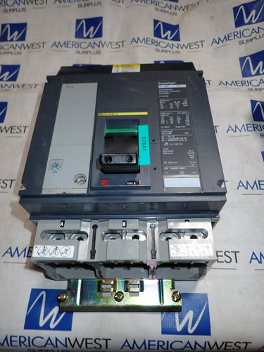 SQUARE D PL1000 PLA34100 1000 amp 100kA@480v 3P I line Breaker -TESTED ...