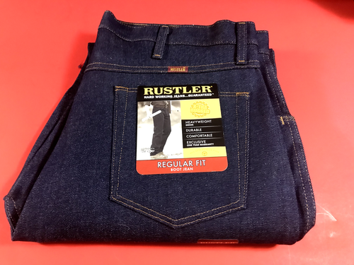 Rustler Regular Boot Cut Jeans Mens 38x32 Heavy Weight Rigid New With ...