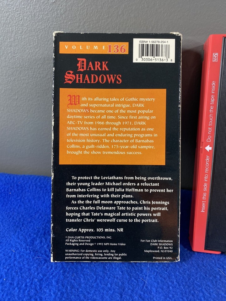 Dark Shadows VHS Tape Volume 136 MPI Home Video Dan Curtis Production ...
