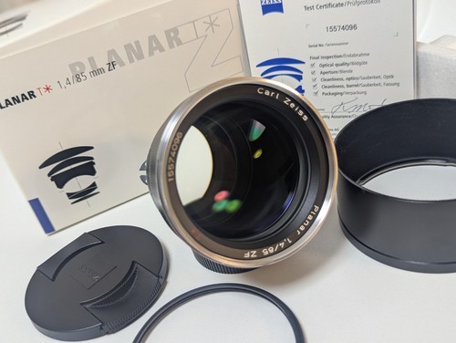 [Top Mint Boxed w/Hood] Carl Zeiss Planar T* 85mm f/1.4 ZF For Nikon F ...
