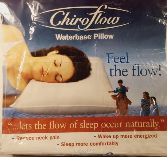 Chiroflow Waterbase Water Pillow Helps Neck Support Original Fiber Pain ...