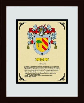 HERALDRY COAT OF ARMS ~ SAENZ FAMILY CREST ~ FRAMED | eBay