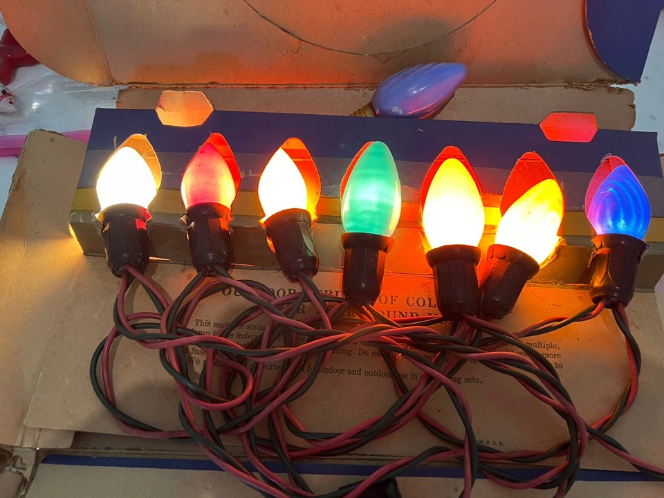 Vintage Christmas Sterling Multicolored Christmas String Lights Work | eBay