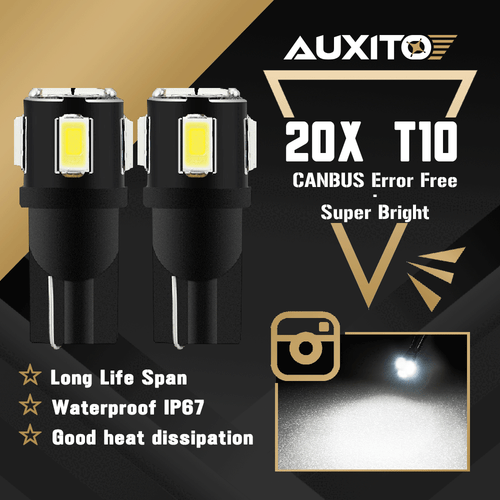 20X 6000K Xenon White T10 Wedge 6 SMD 5630 LED Light bulb W5W 2825 158 192 168 738598457028| eBay