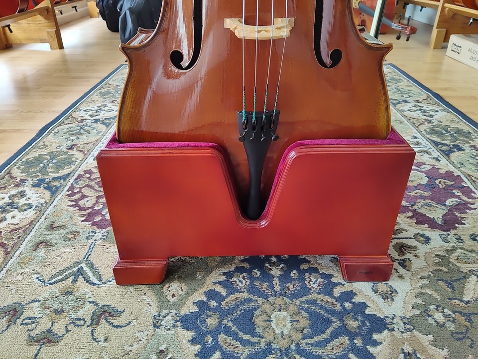 GIFT~CELLO WOODEN STAND-BOW HOLDER-DISPLAY-PROTECTION-SOLID WOOD PLUSH ...