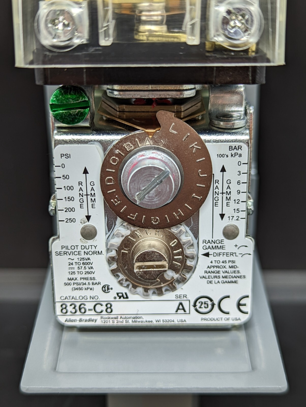 Allen Bradley 836-C8A Pressure Switch Type 1 Enclosure New In Box USA ...