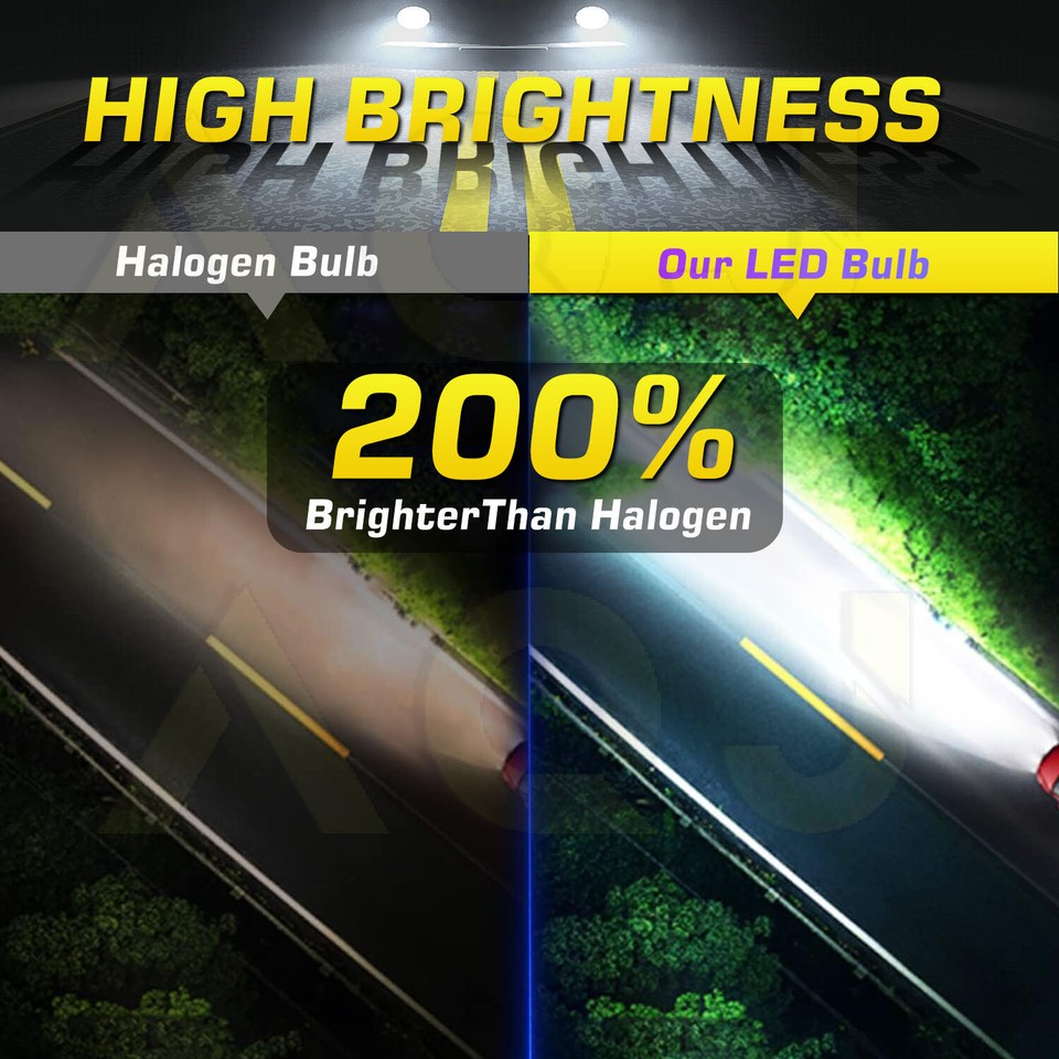 10000K Super Bright Combo LED Headlight H7 H7 H11 High+Low Beam+Fog ...