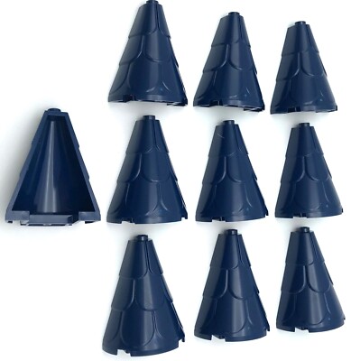 Lego 10 New Dark Blue Tower Roof 2 x 4 x 4 Half Cone Shaped with Roof ...