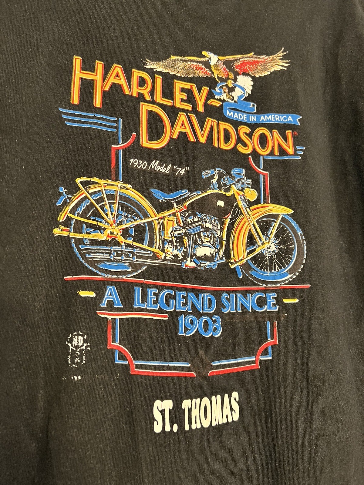 Vintage ST THOMAS Harley Davidson A Legend Since 1903… - Gem