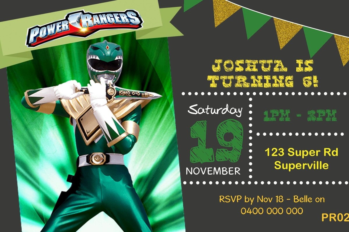 Power Rangers Birthday Party Invitation Power Rangers Birthday Party