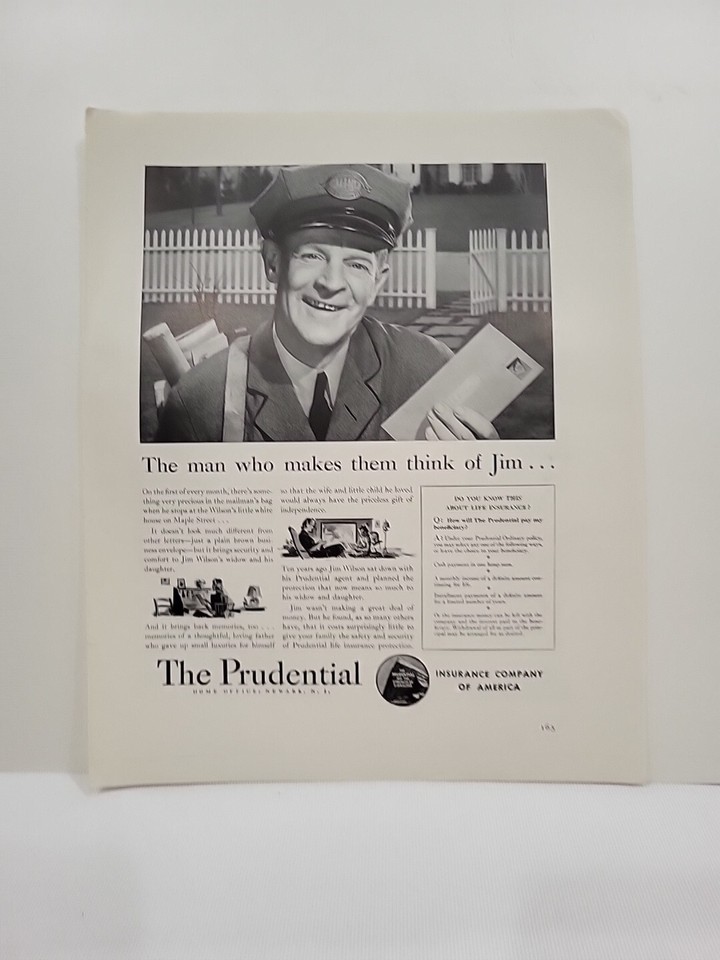 1941 The Prudential Life Insurance Fortune Magazine WW2 Print Ad ...