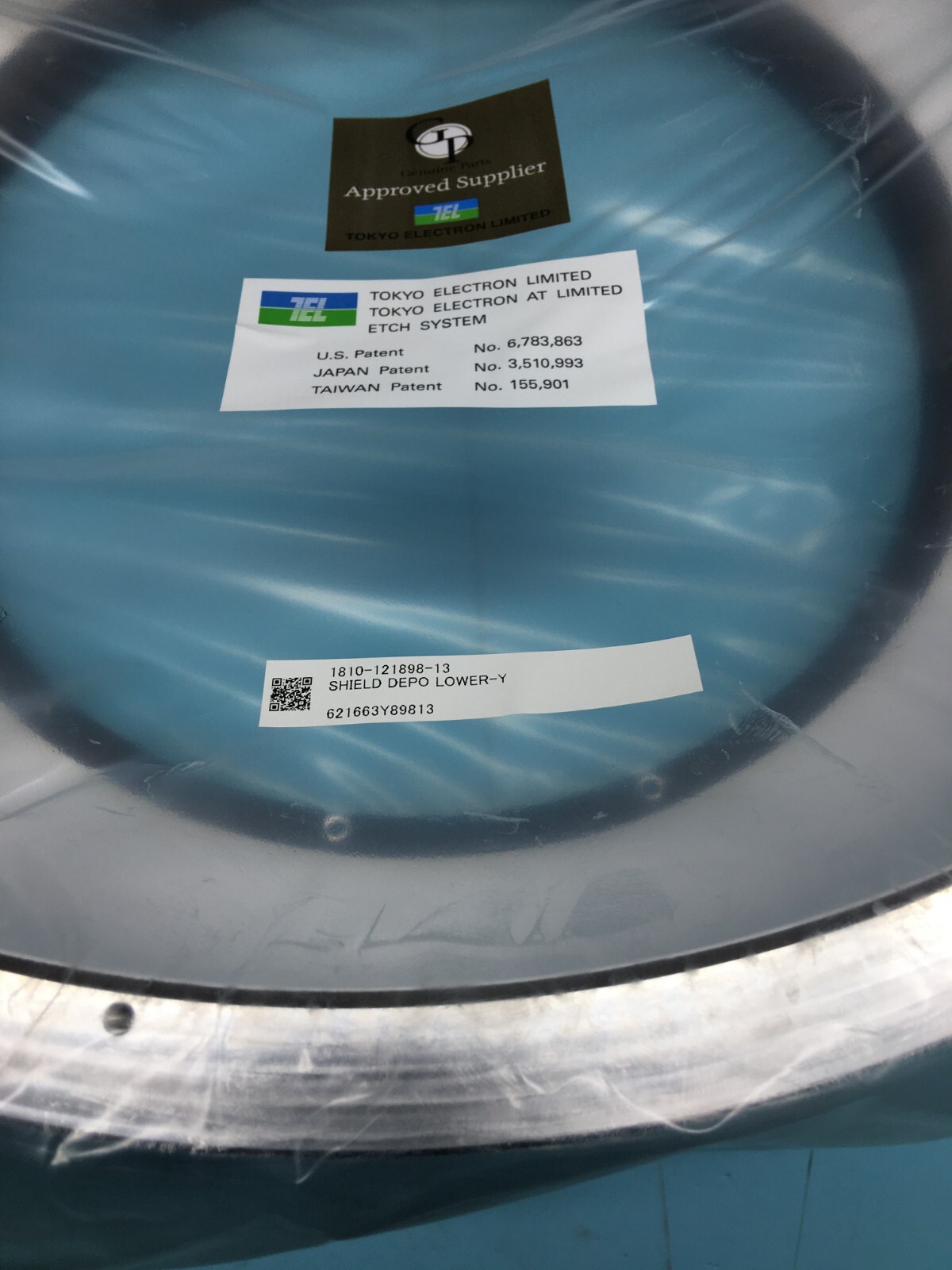 TOKYO ELECTRON TEL ES1810-121898-13 SHIELD, DEPO LOWER-Y COPPER, 134306 ...