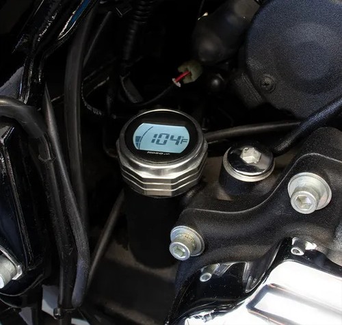 Koso Silver Electronic Oil Temp Gauge Dipstick Harley Tri Glide CVO 20 ...