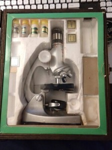 Vintage Tasco Deluxe Steel Microscope Kit with wooden box & accessories ...