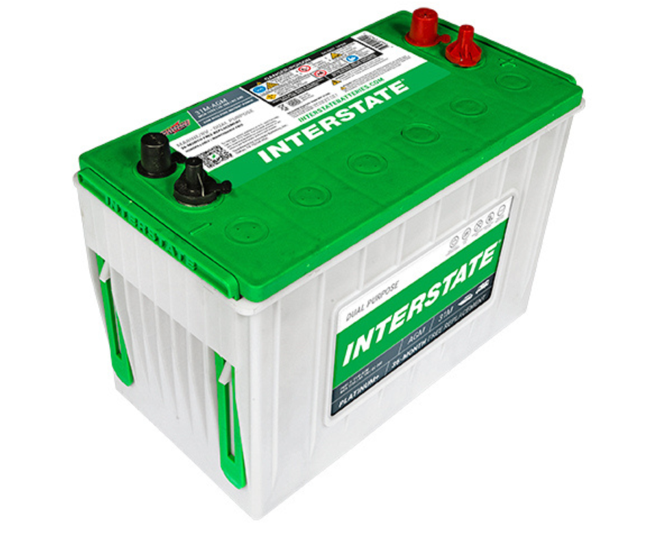 Interstate Batteries 12V100Ah Dual Purpose Power Pure Lead AGM Marine ...