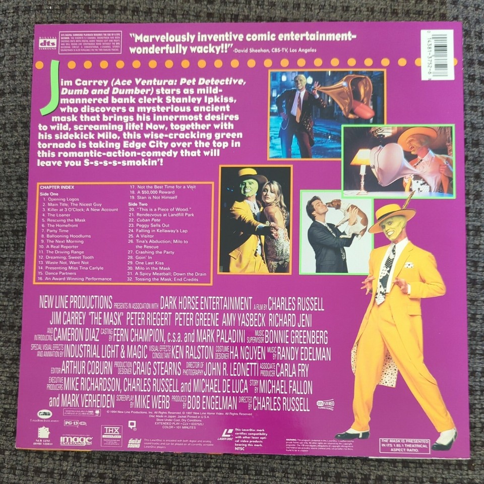 The Mask ID2992LI DTS Surround Laserdisc THX Digital Sound Widescreen ...