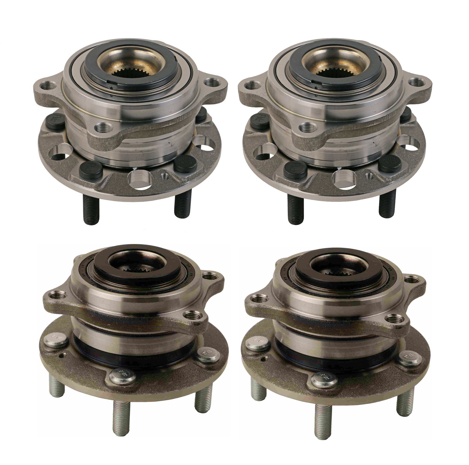 Moog Front & Rear Wheel Bearing and Hub Assemblies Kit For Hyundai ...
