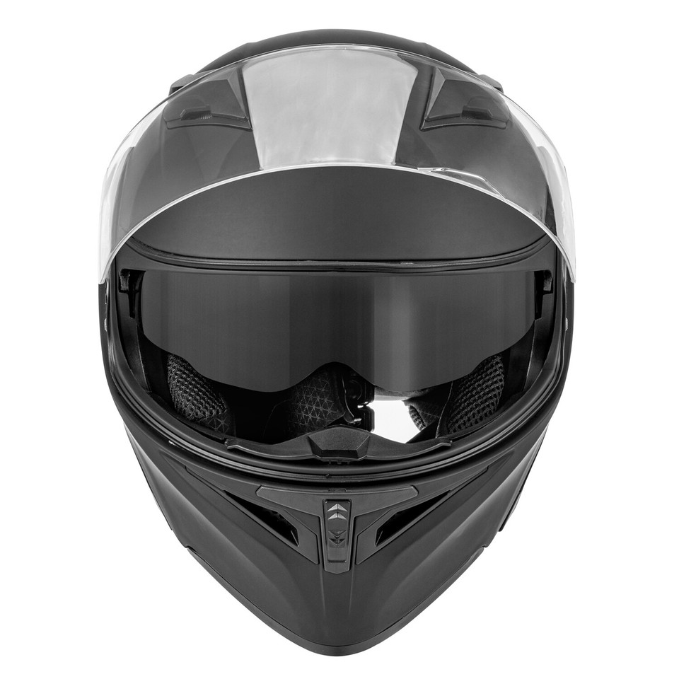 New LED Light Helmet Flip Up Full Face Dual Visor Racing DOT Motorcycle ...