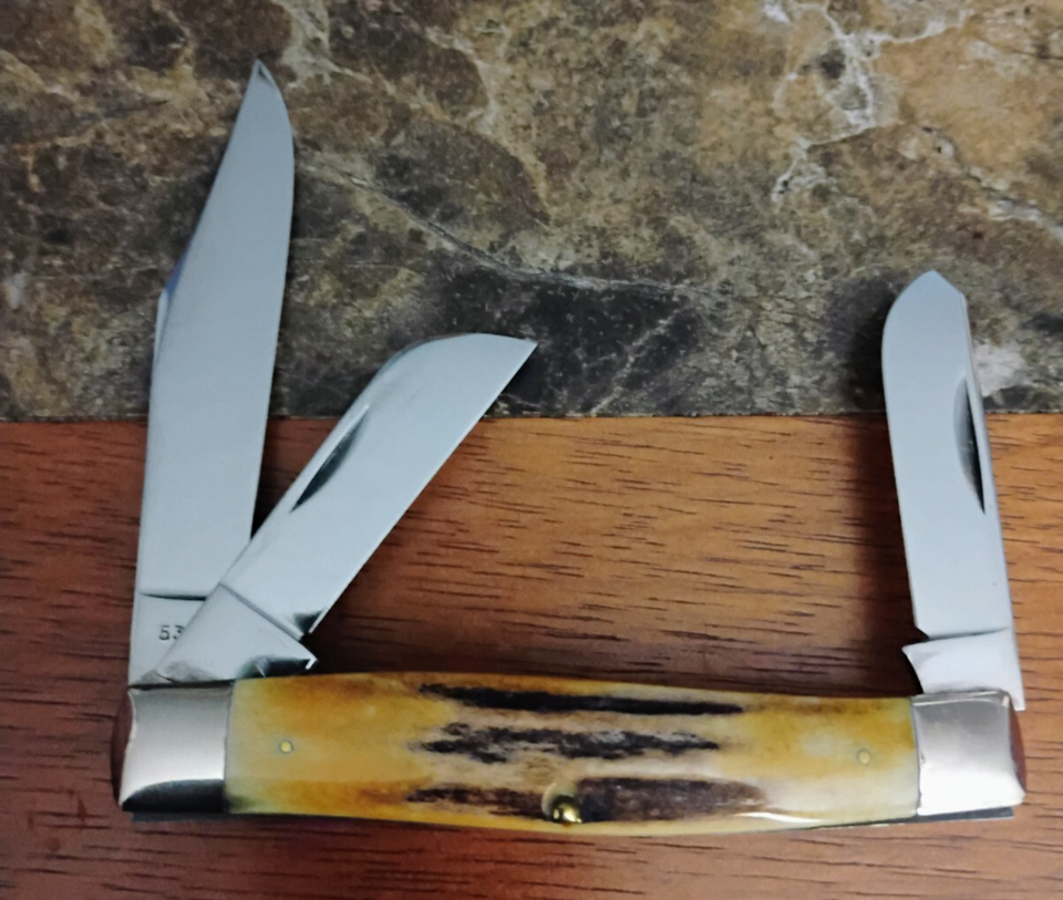 VINTAGE 1970 CASE XX 5375 TEN DOT STAG JUMBO STOCKMAN - BEAUTIFUL STAG ...