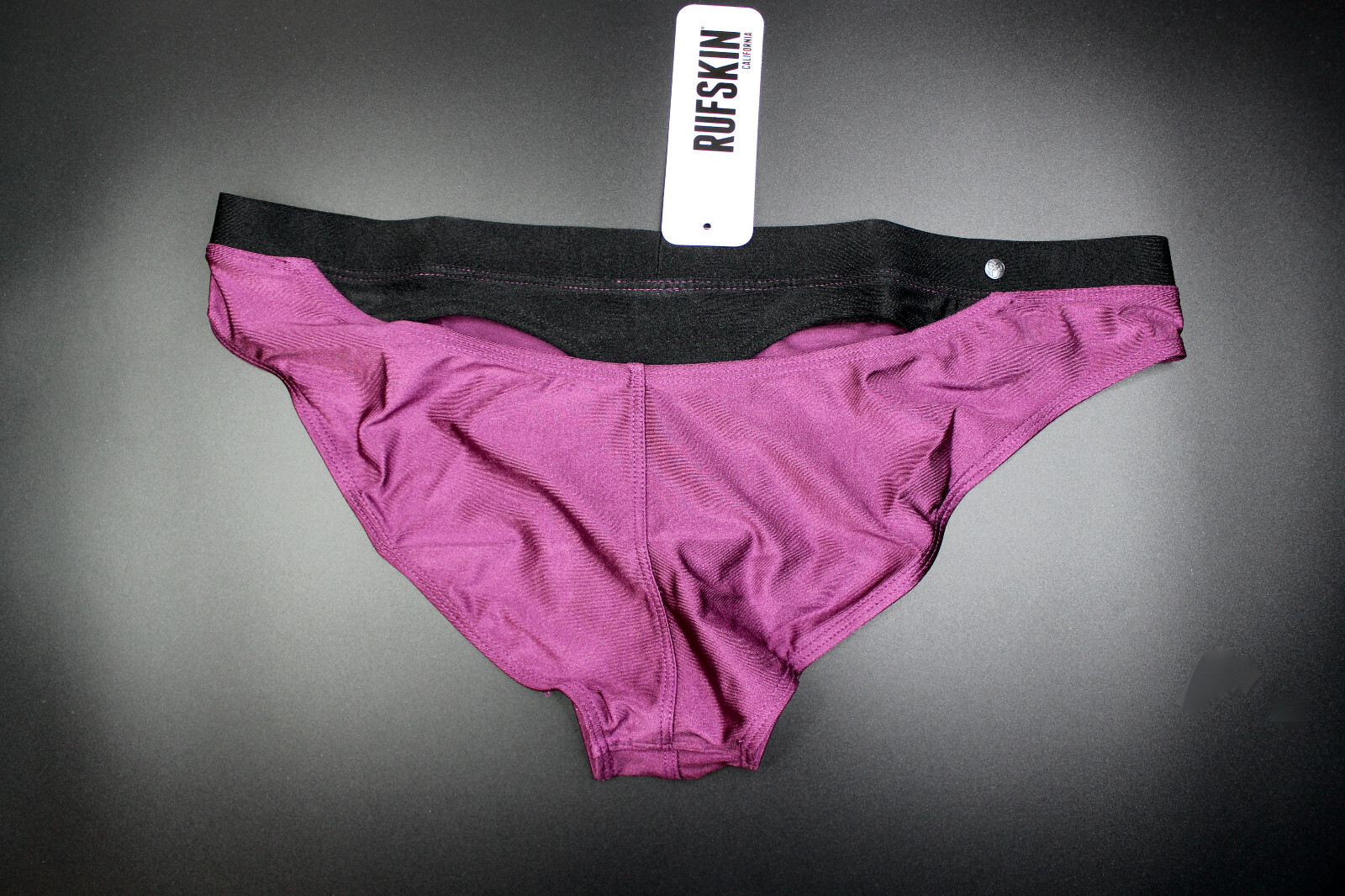Rufskin Men wine Purple shiny KU swim T-back thong brief fusion ...