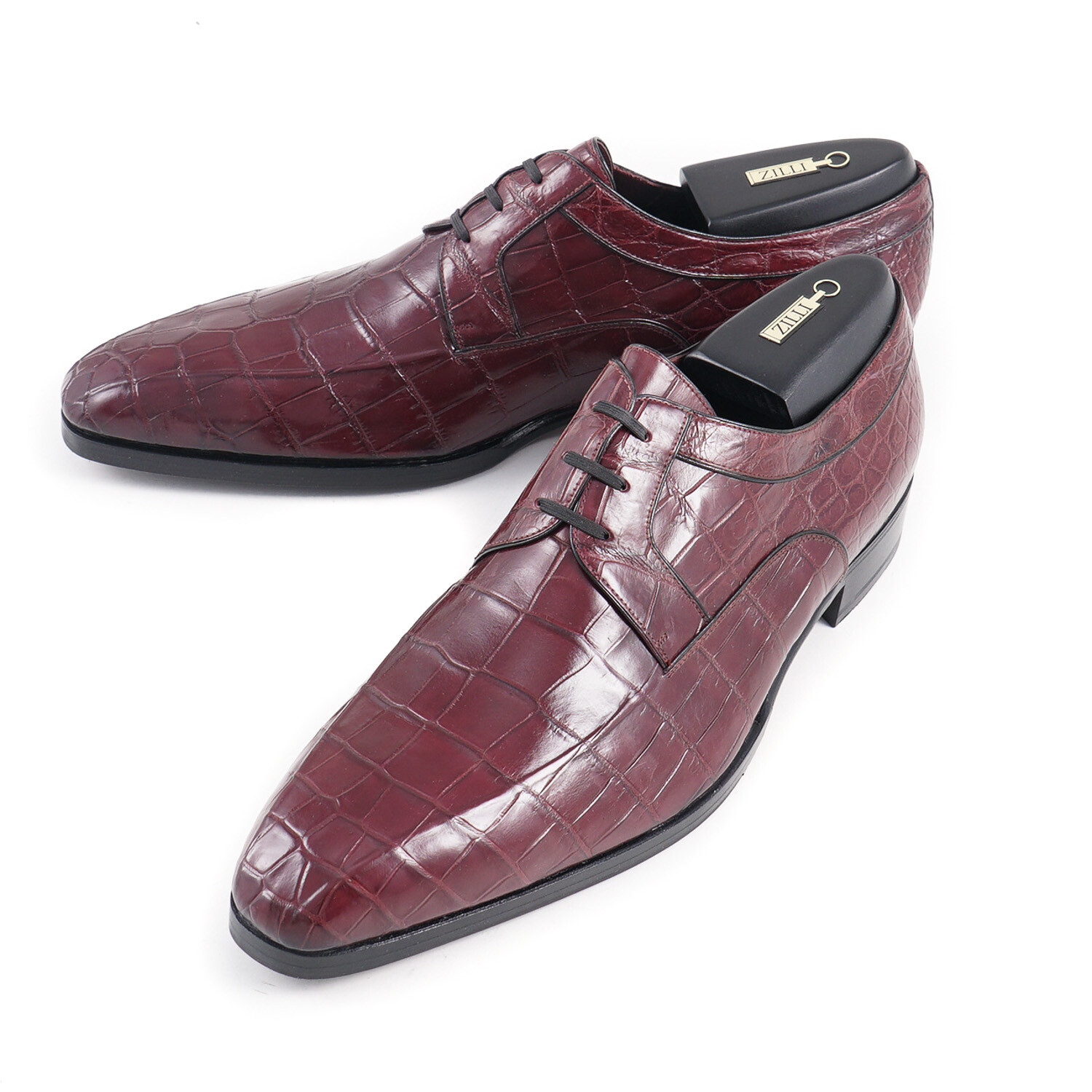 Zilli Burgundy Genuine Crocodile Leather Derby US 13 (Eu 46) Dress ...
