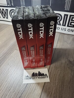 4 PACK TDK HS PREMIUM QUALITY VHS 120 MIN. VIDEOTAPE NEW SEALED ...