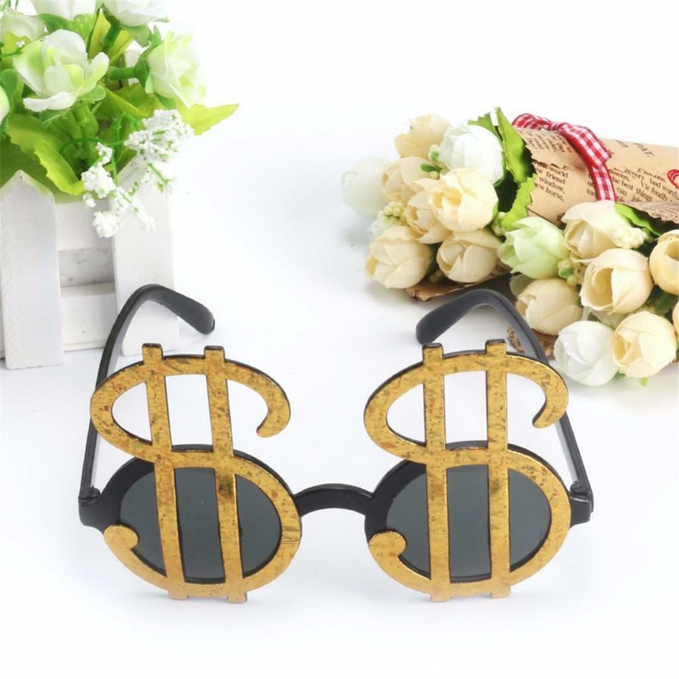 Gold Dollar Sonnenbrille Fun Party Brillen Geld Cash Casino Brille ...
